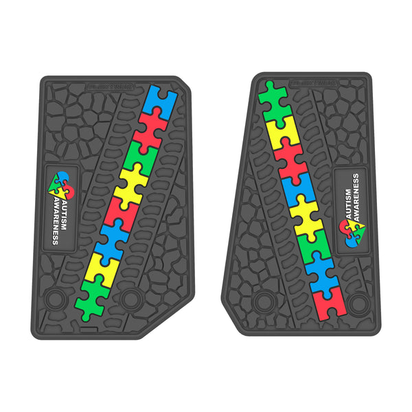 14-18 Jeep JK 2 Dr (2 pc) - Tire Tread/Autism Puzzle Scene w/ Autism A ...