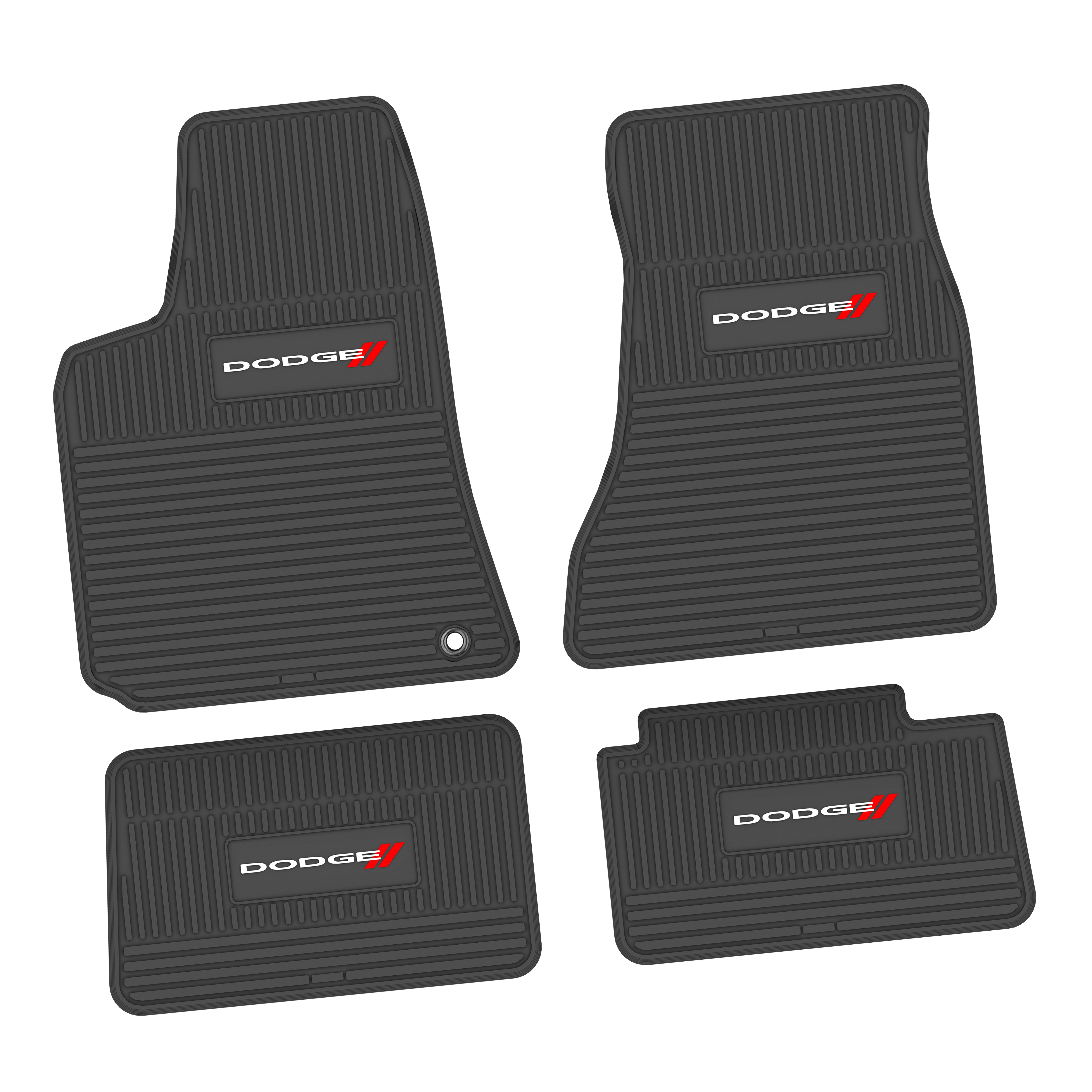 Charger Floor Mats 06 10 Dodge Charger RWD 4 Piece Custom Vintage Scene w Dodge w Stripe Insert FlexTread
